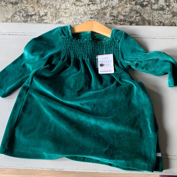 Ruffle Butts | Dresses | Ruffle Butts Evergreen Velour Smocked Dress ...